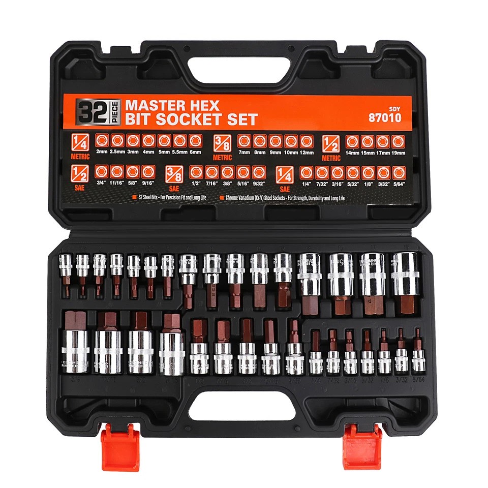 32 pcs Hex key MM SAE 1/4 3/8 1/2 | Easy Care Hardware